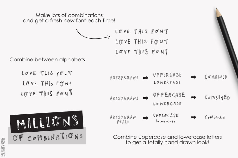 Artsy and Raw Outline Font – pixelcolours