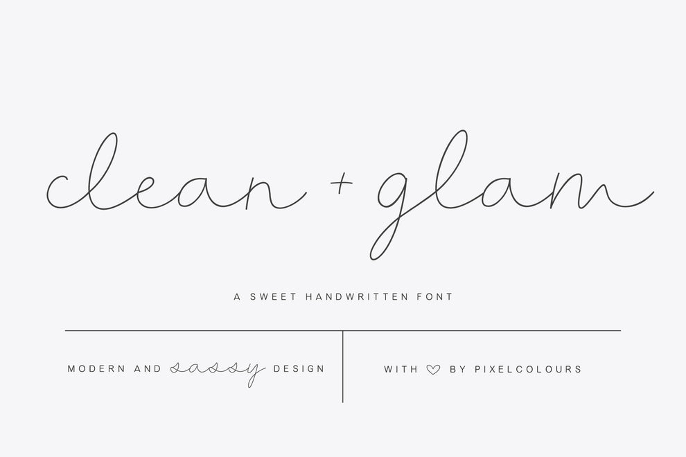 Clean and Glam Script Font Duo – pixelcolours