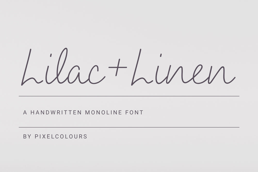 Lilac and Linen Monoline Script Font – pixelcolours
