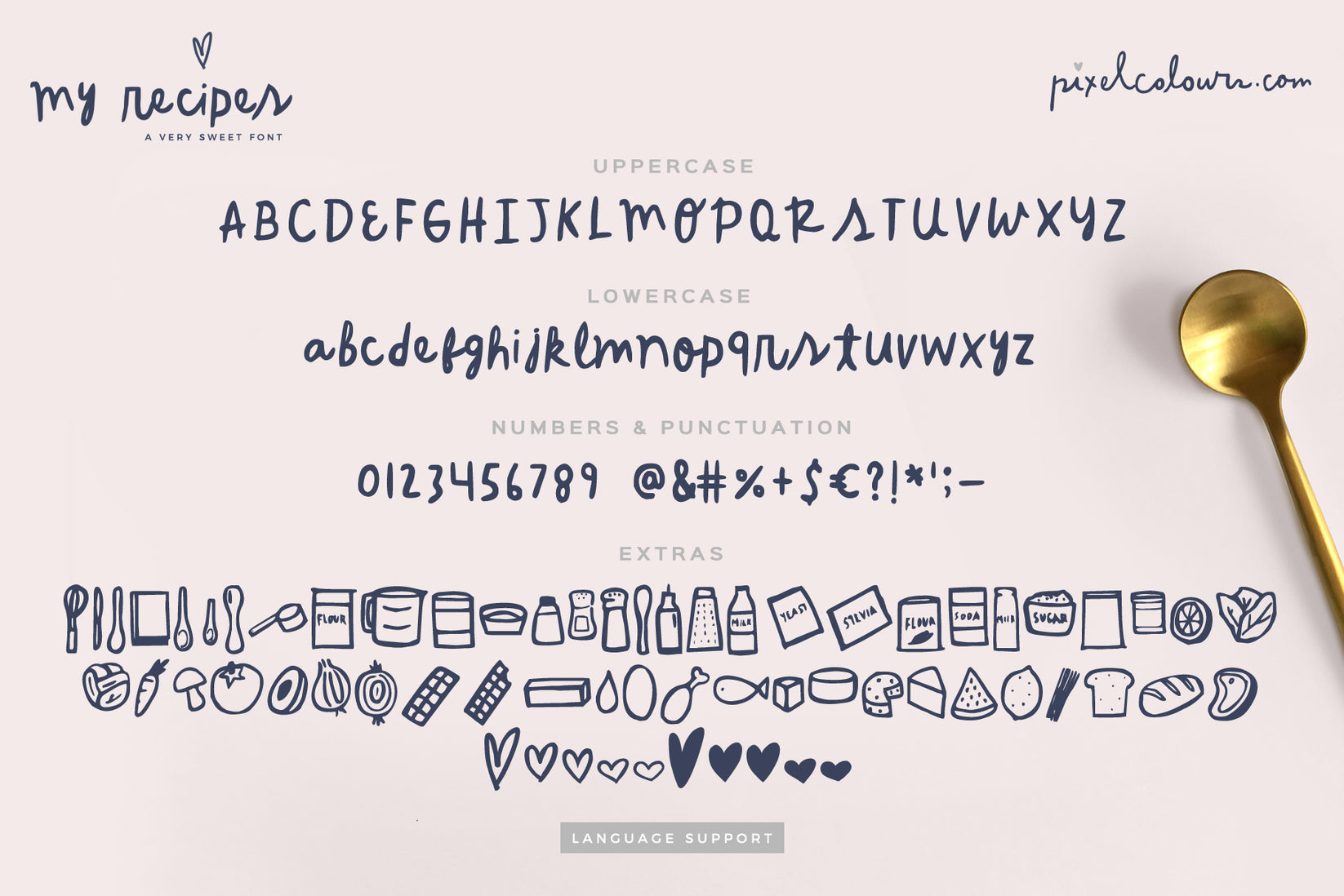 My Recipes Handwritten Font – pixelcolours